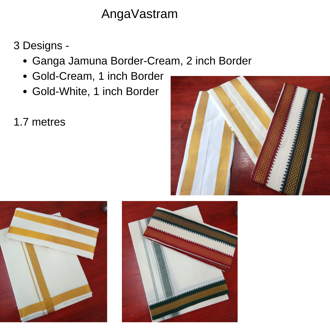 White Veshti with Colour Borders – 3 Colours (1) – Gowri Shop